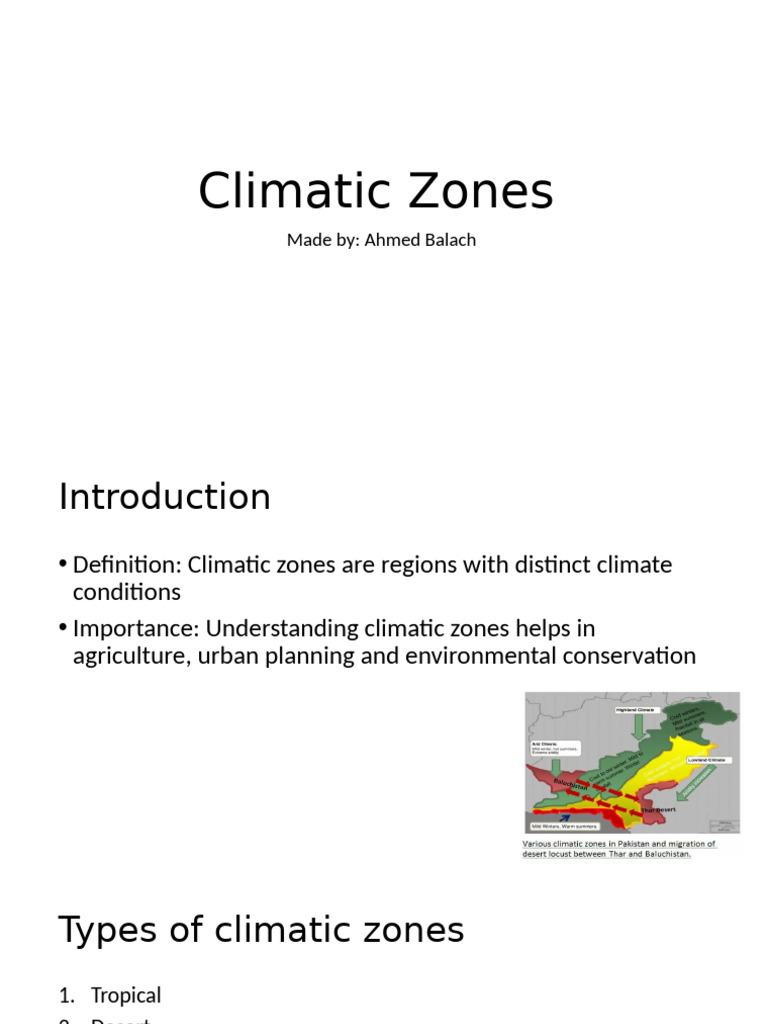 Overview of Climatic Zones | PDF