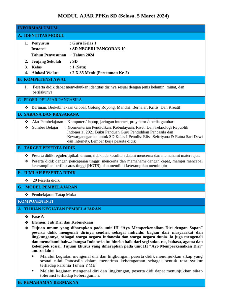 MA - PPKN - 5 Maret 2024 | PDF