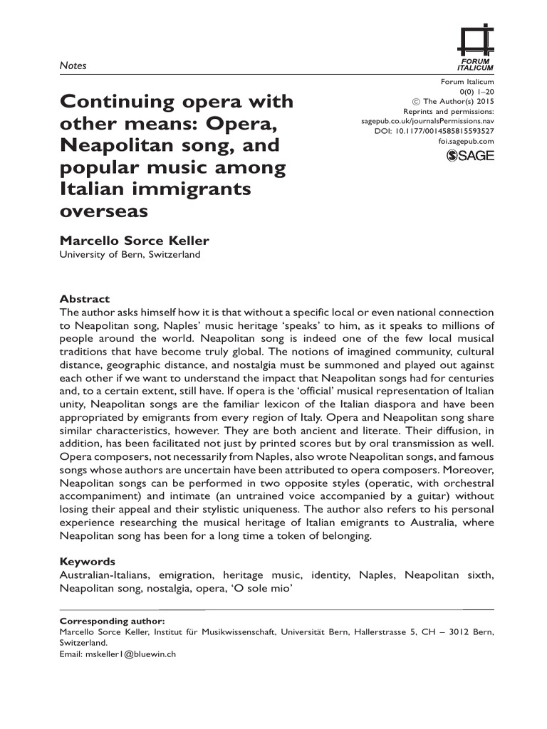 Neapolitan Song's Global Impact | PDF | Opera | Naples