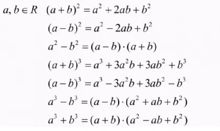 Wzory Skroconego Mnozenia (Kwadrat I Szescian) | PDF