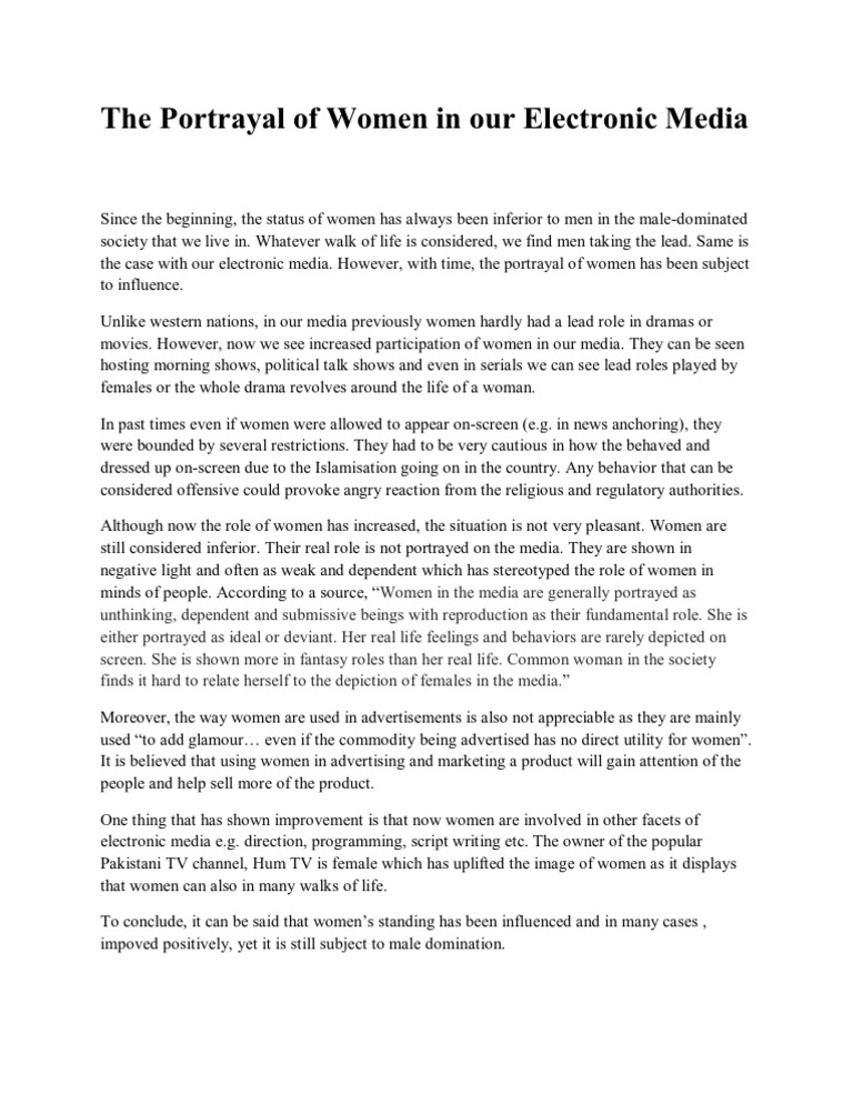 Media's Impact on Women's Portrayal | PDF | Mass Media | Advertising