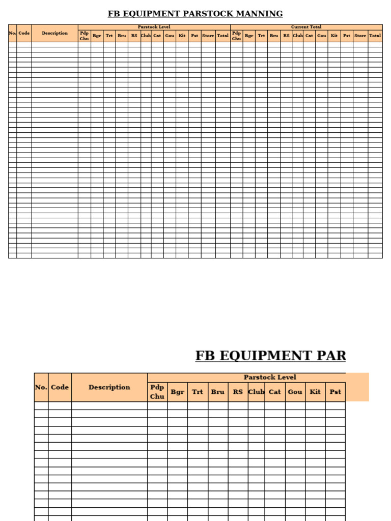 FB Equipment Parstock Manning | PDF