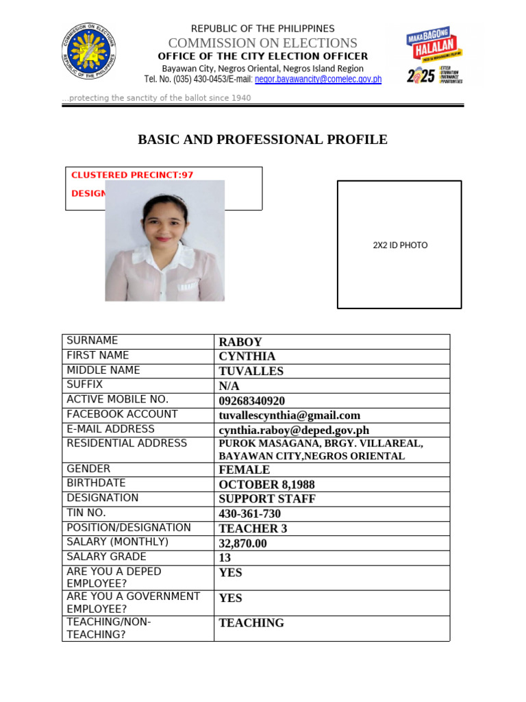 Basic and Professional Profile | PDF
