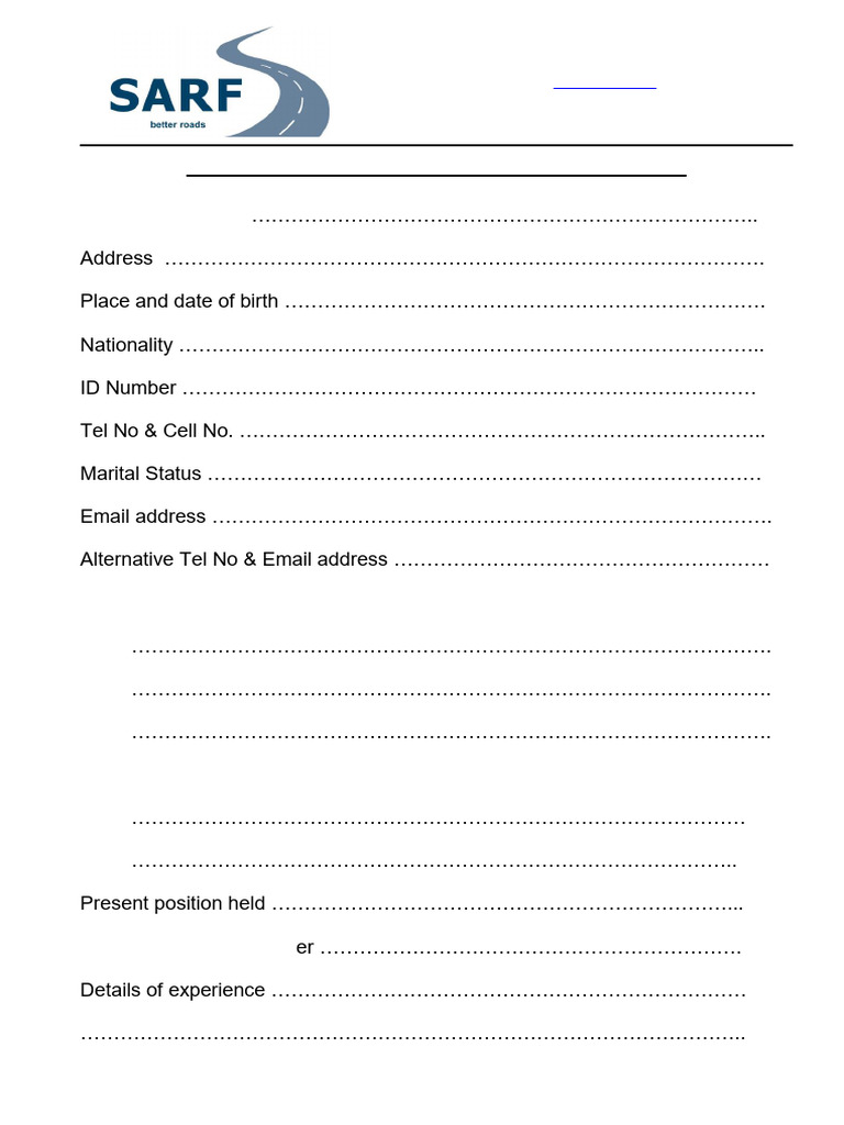 SARF Bursary Application Form 2025 | PDF | Educational Stages ...