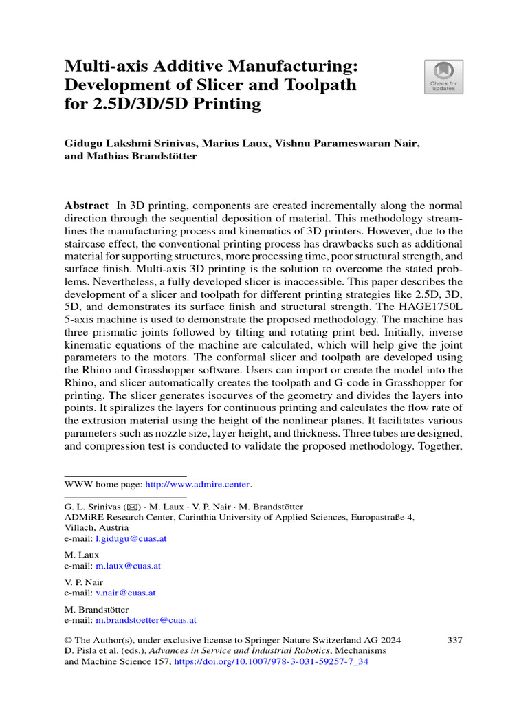 Multi-Axis Slicer for 2.5D/3D/5D Printing | PDF | 3 D Printing | Machines
