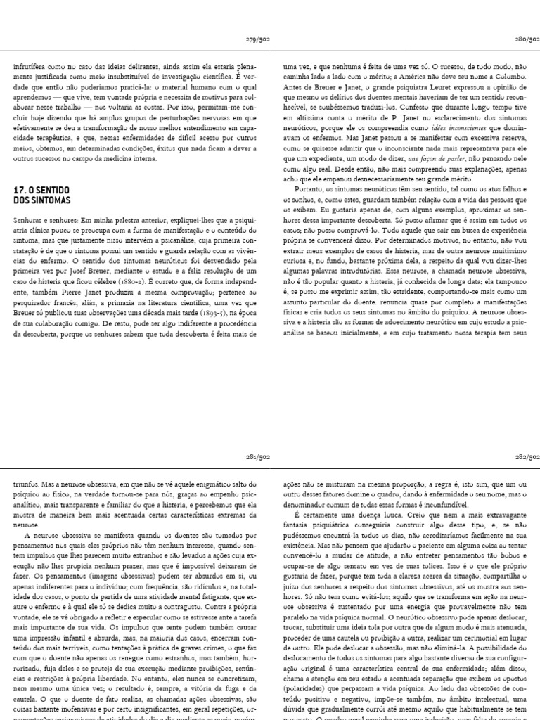 O Sentido dos Sintomas Neuróticos | PDF | Histeria | Sonho