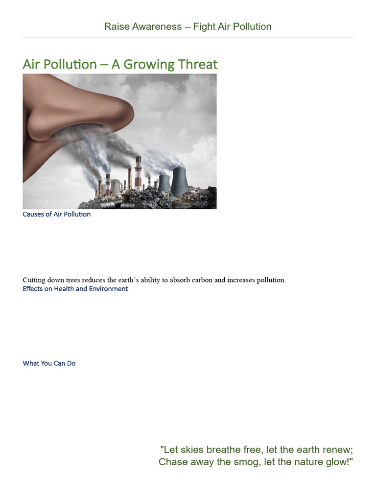 Air Pollution: Causes and Solutions | PDF