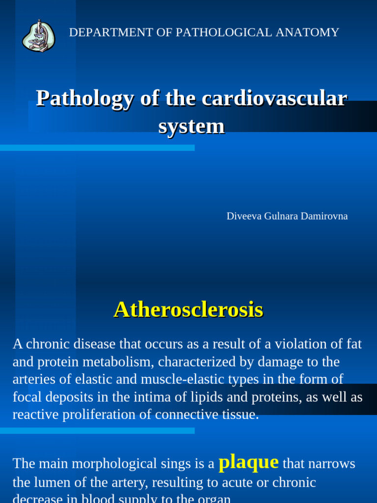 Pathology of The Cardiovascular System and Type | PDF | Atherosclerosis ...