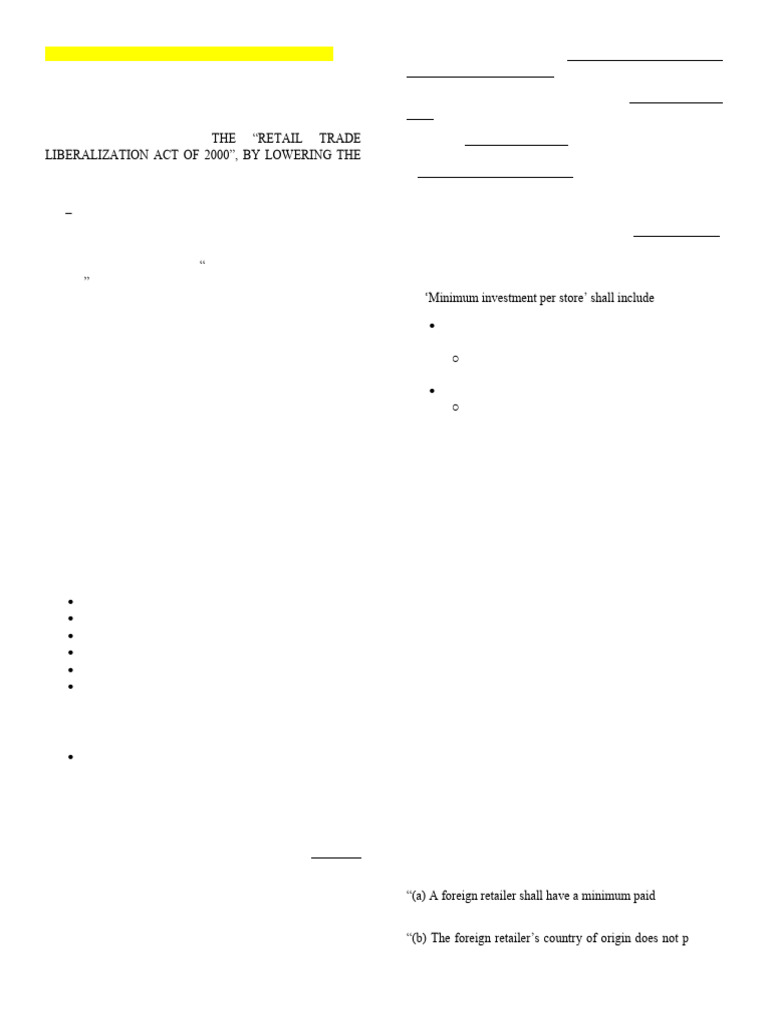 Retail Trade Law for Foreign Investors | PDF | U.S. Securities And ...