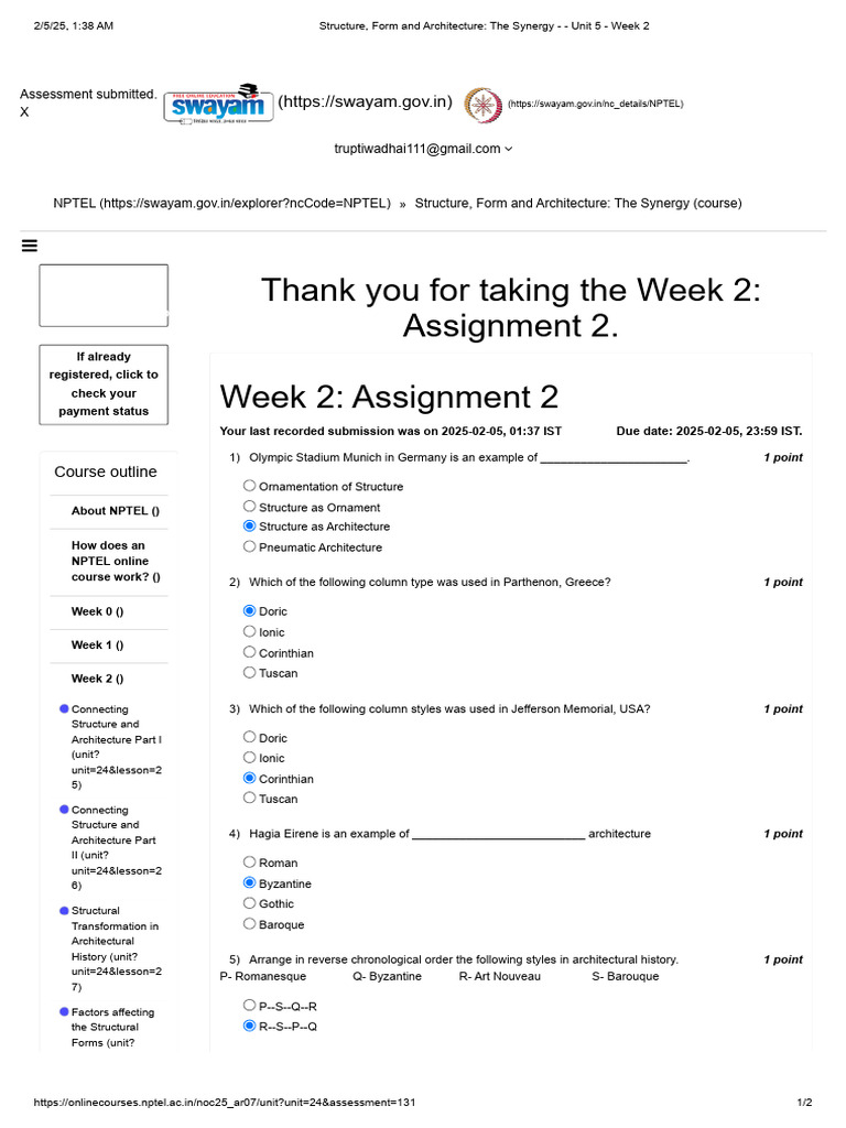 Week 2 Architecture Assignment Quiz | PDF | Column | Architectural Design