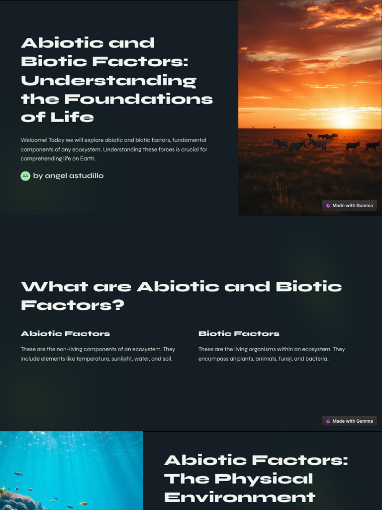Abiotic and Biotic Factors Understanding The Foundations of Life | PDF ...