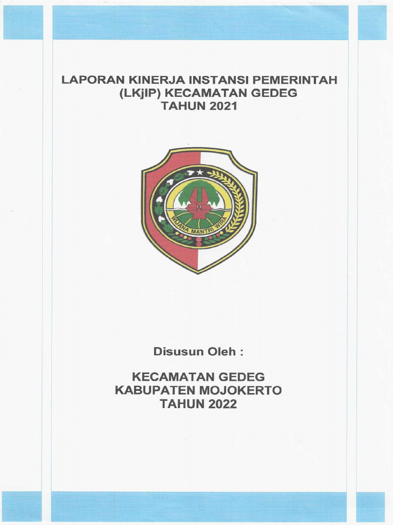Laporan Kinerja Kecamatan Gedeg 2021 | PDF