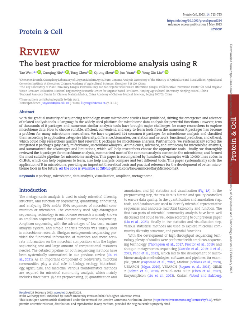 Best Practices for Microbiome Analysis in R | PDF | Dna Sequencing ...