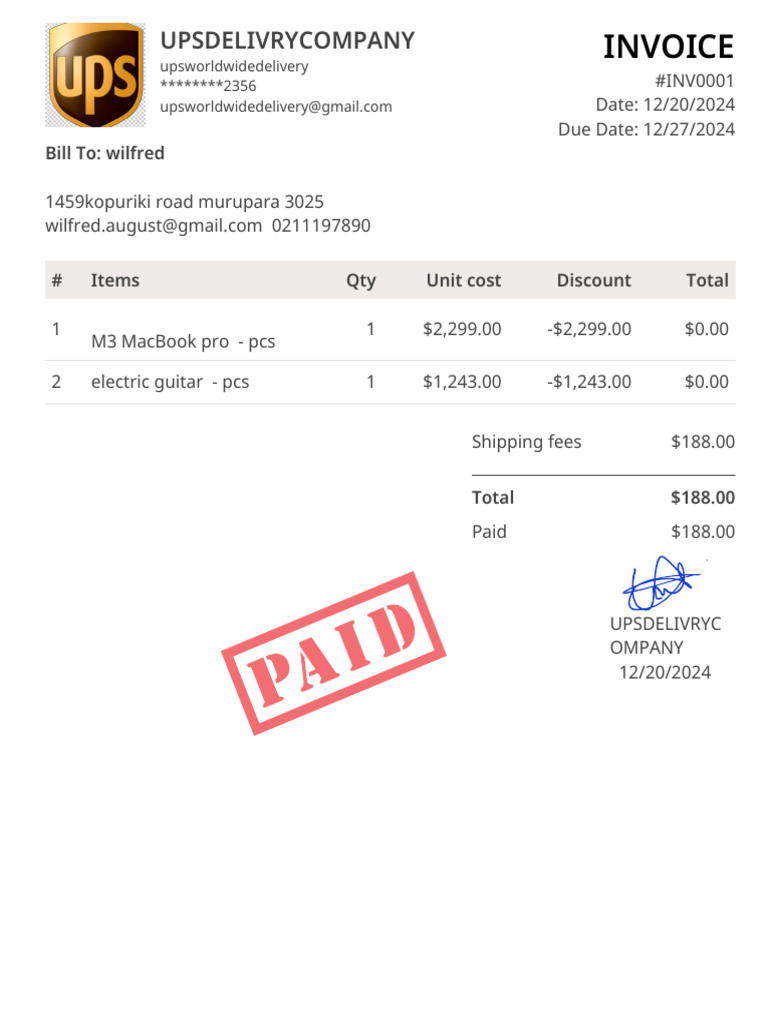Delivery Invoice | PDF