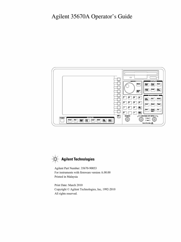 Agilent 35670A Front & Rear Panel Guide | PDF | Spectral Density | Fuse ...