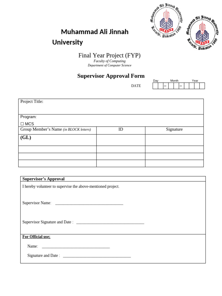 Supervisor Approval Form | PDF