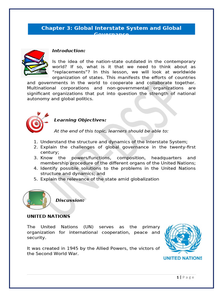 Global Governance and UN Structure Overview | PDF | United Nations ...