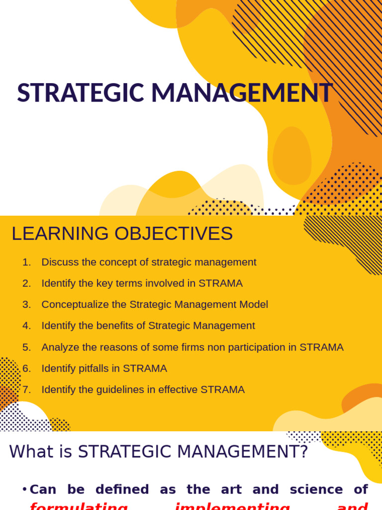 Lesson 1 Introduction of Strategic Management | PDF | Strategic ...