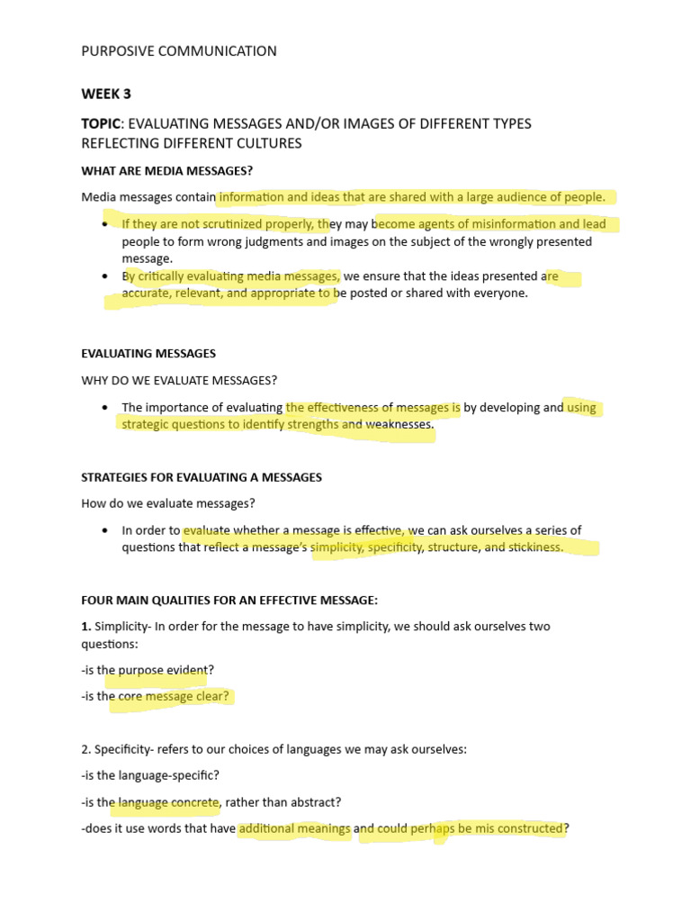 Media Message Evaluation Guide | PDF | Information | Communication