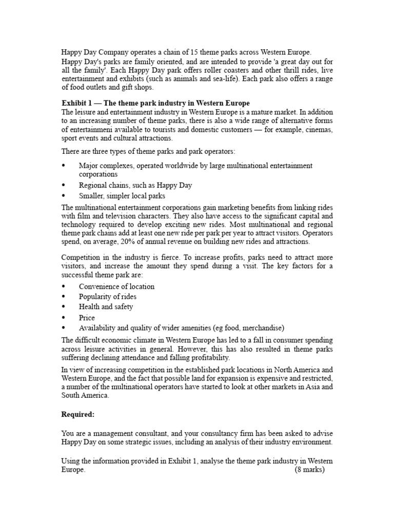 12a. Happy Day - Industry Analysis | PDF | Amusement Park | Entertainment