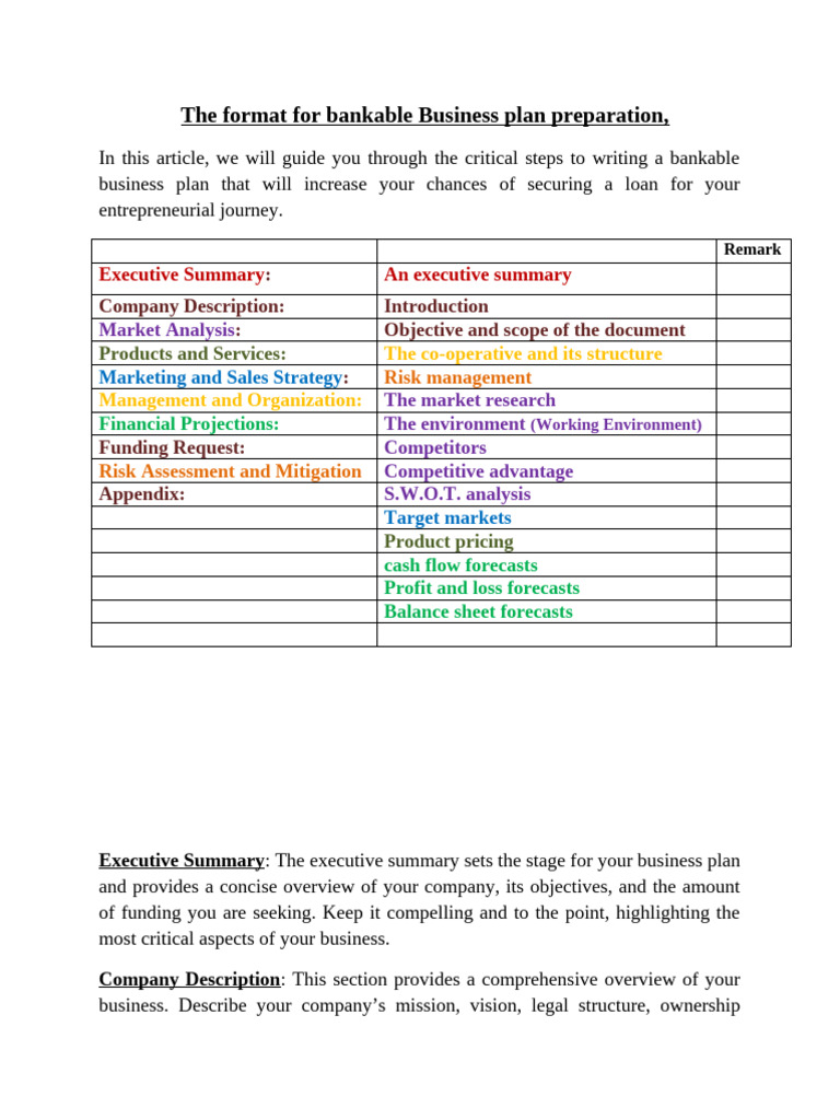 Crafting a Bankable Business Plan | PDF | Credit | Finance & Money ...