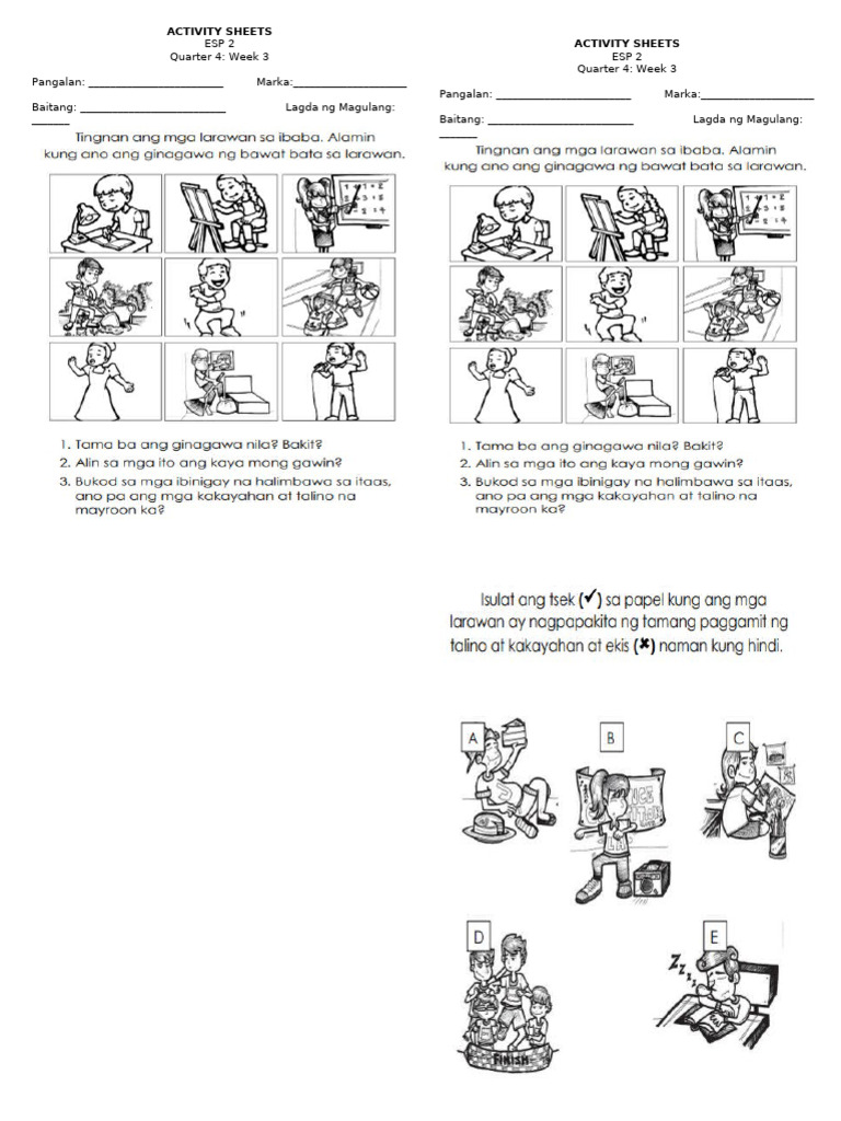 Activity Sheets Activity Sheets | PDF