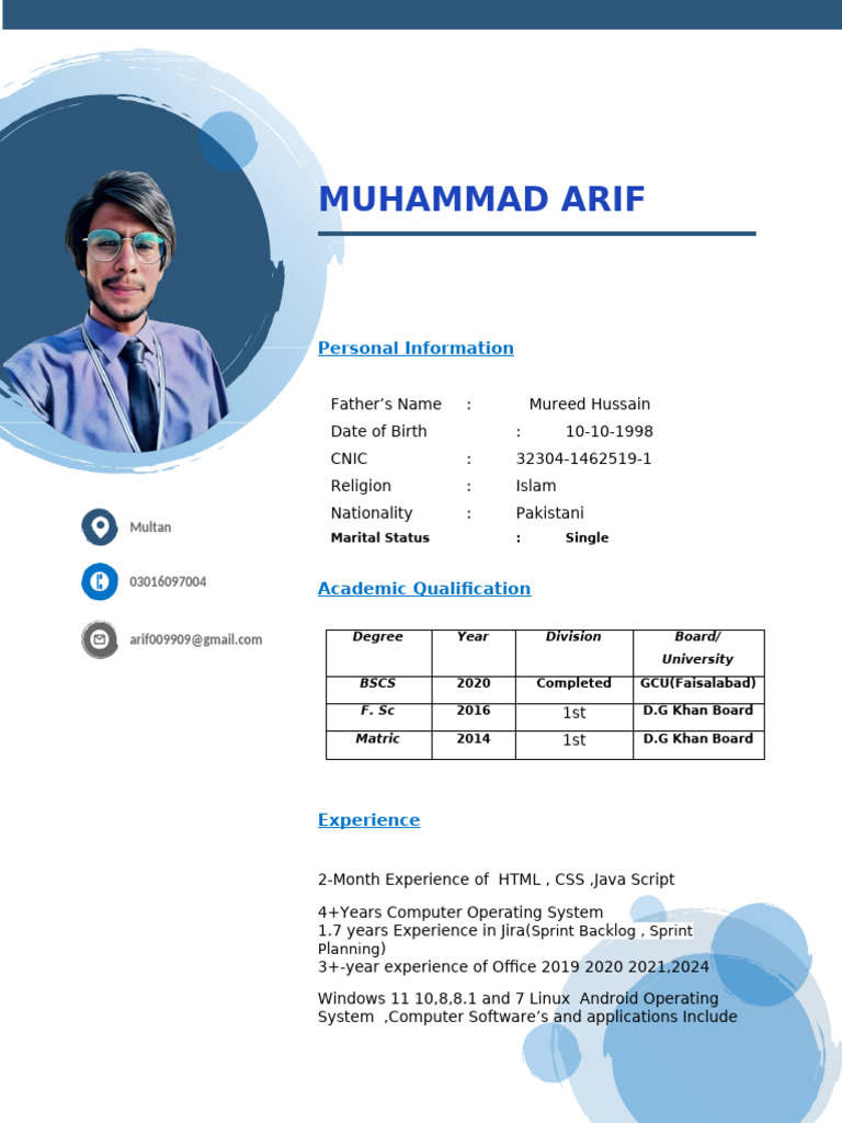Arif CV 3.0 | PDF