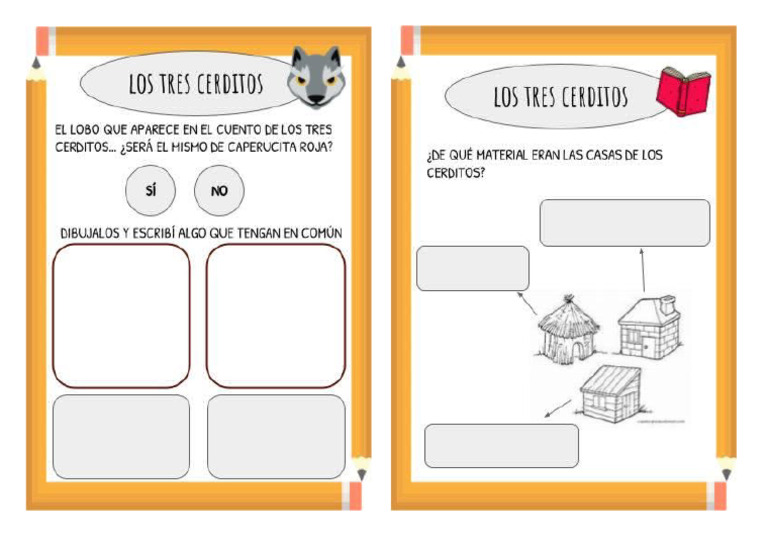 Actividades Los Tres Cerditos | PDF