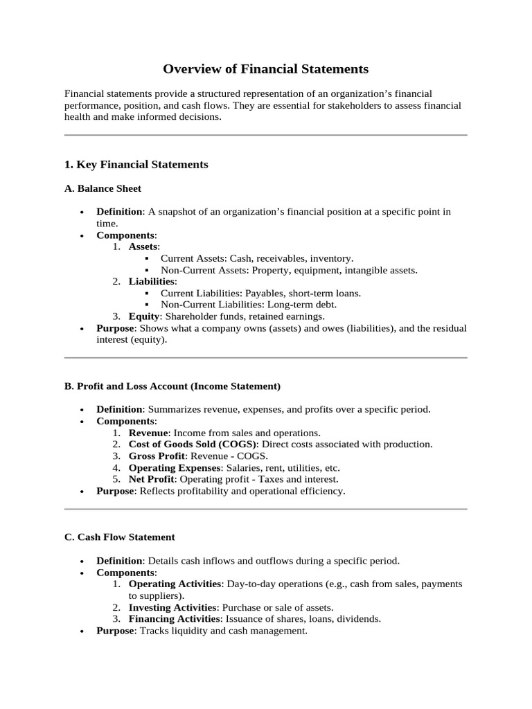 Overview of Financial Statements 5 | PDF | Equity (Finance) | Revenue