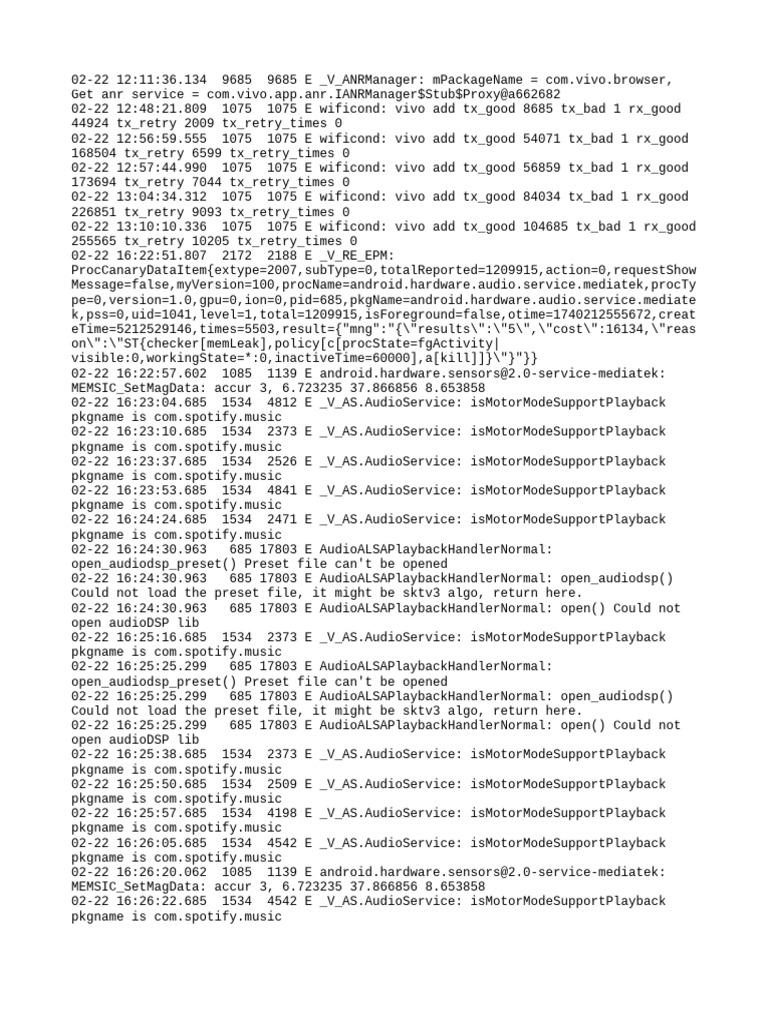 Vivo Device Error Logs Analysis | PDF | Operating System Technology | Computer Architecture