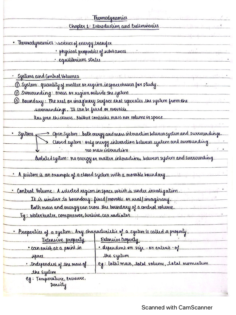 Introduction To Thermodynamics Notes | PDF