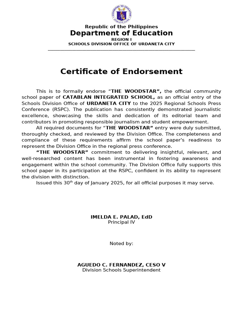 Student Paper Endorsed for RSPC | PDF