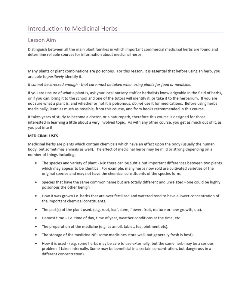 Understanding Medicinal Herbs Basics | PDF | Leaf | Horticulture