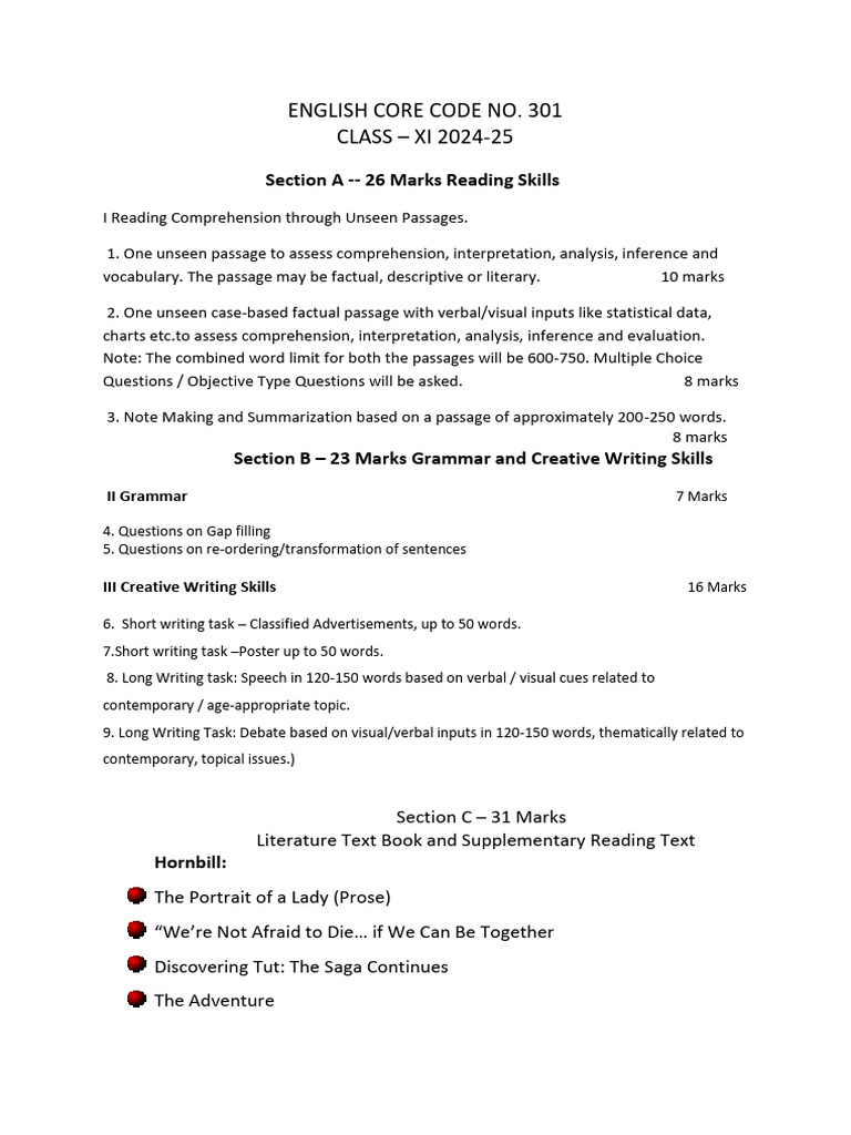 Annual Syllabus of English | PDF