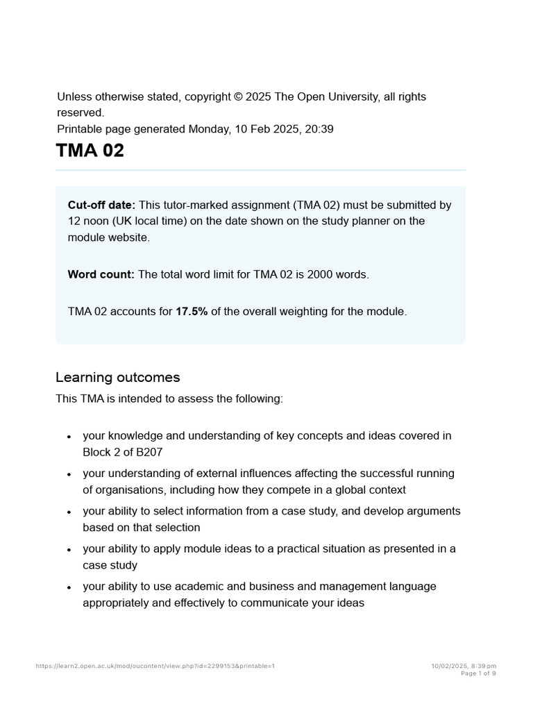 TMA 02- View as single page OU online-1 | PDF | Supply Chain | Economies