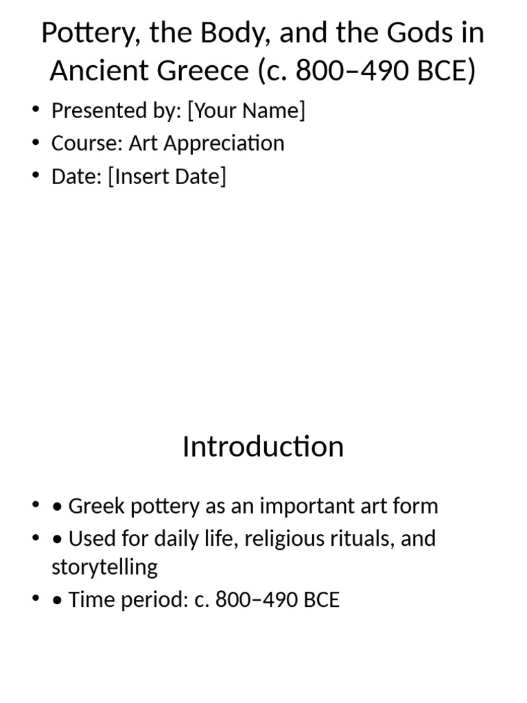 Greek Pottery Presentation | PDF