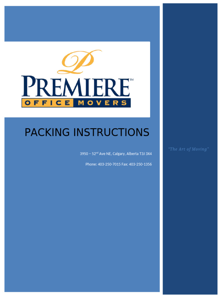 Office Move Packing Guidelines | PDF | Desk | Bookcase