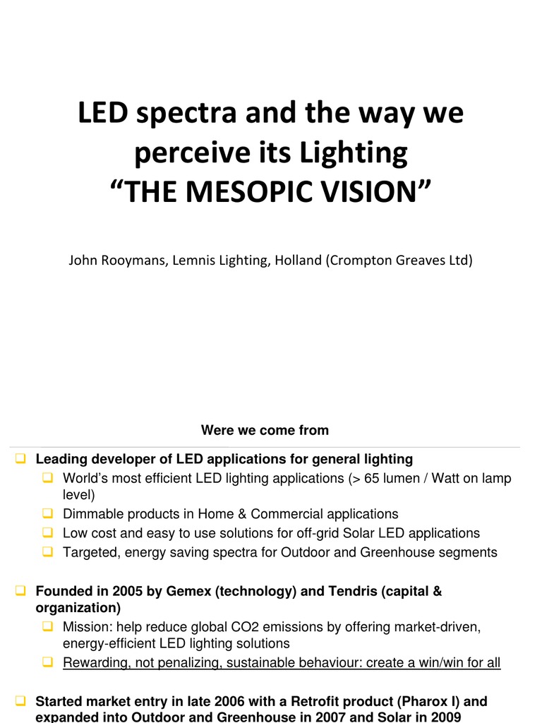 Principles of LED - The Mesopic Vision - John Rooymans, Cro | PDF ...