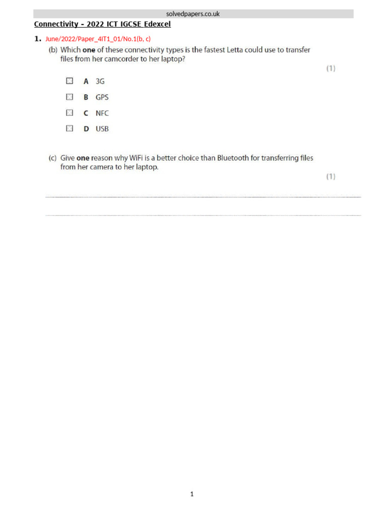 Edexcel IGCSE ICT 2022 Papers | PDF