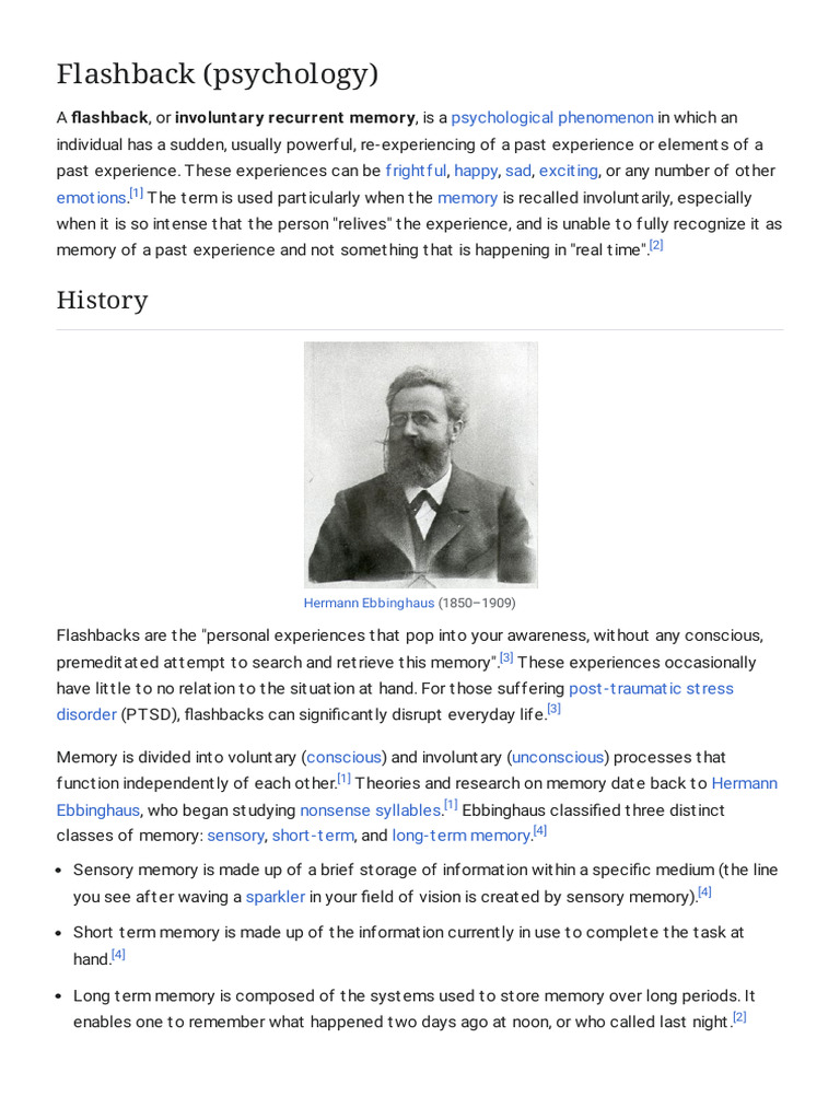 Flashback (psychology) | PDF | Psychology | Behavioural Sciences