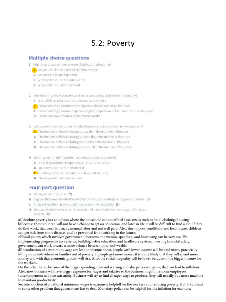 5.2 Poverty Exercises | PDF