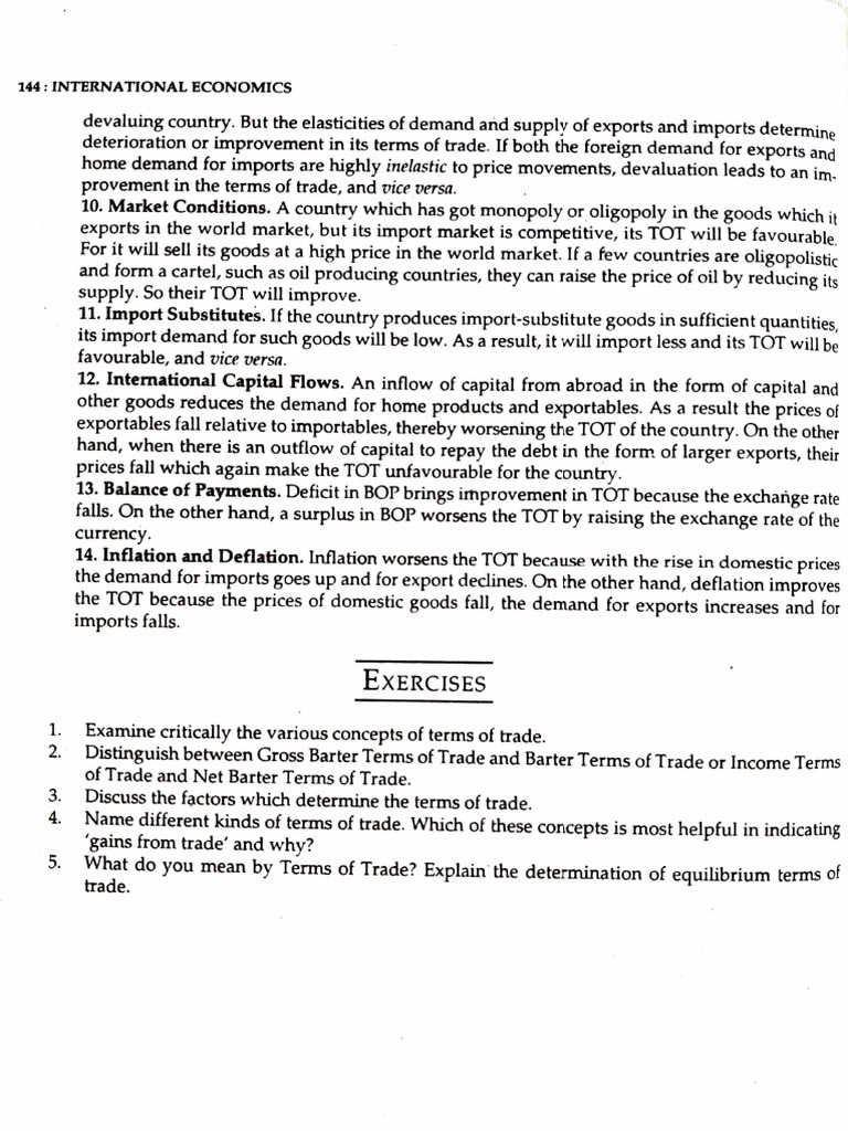 Factors Influencing Terms of Trade | PDF | Demand | Devaluation