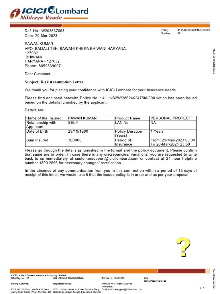 Consolidated Policy Schedule | PDF | Insurance