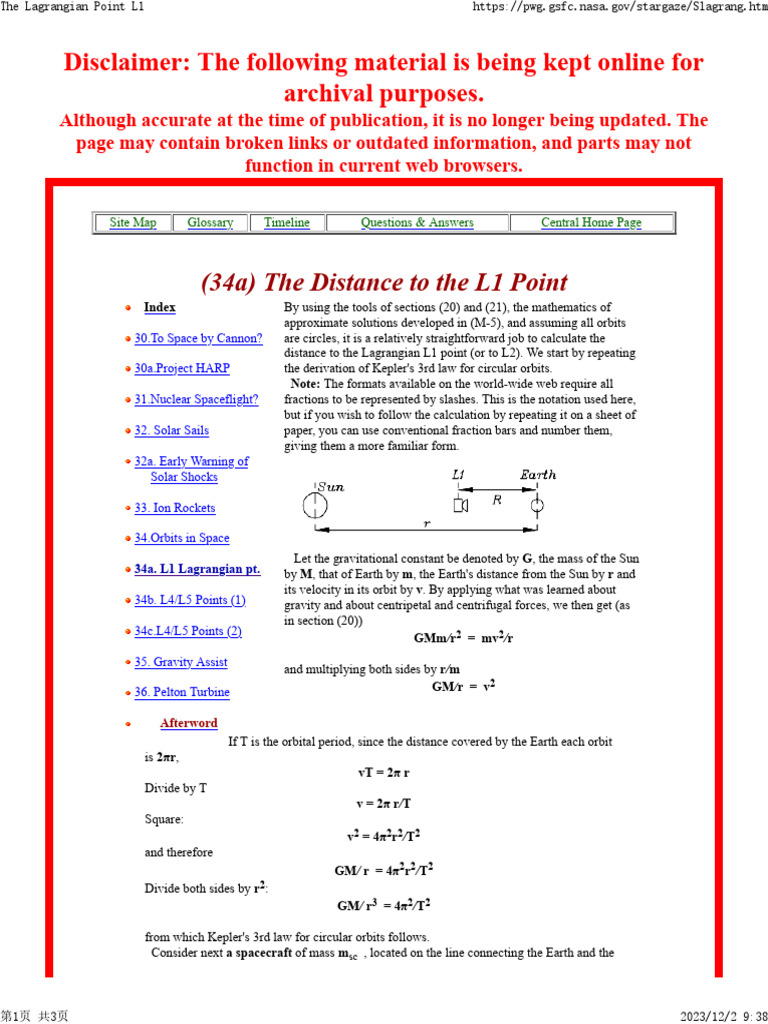 The Lagrangian Point L1 | PDF | Orbit | Outer Space