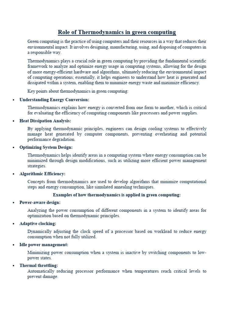 Green Computing, Quantum Computing, Thermodynamic Computing | PDF ...