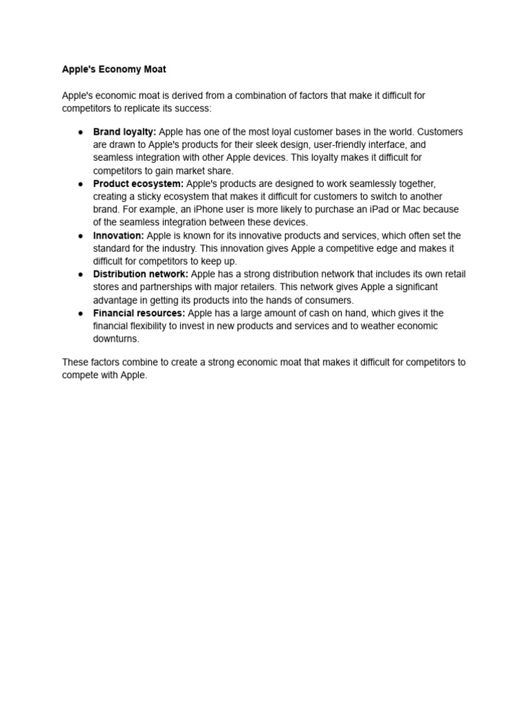 Apple’s Competitive Moat Analysis | PDF