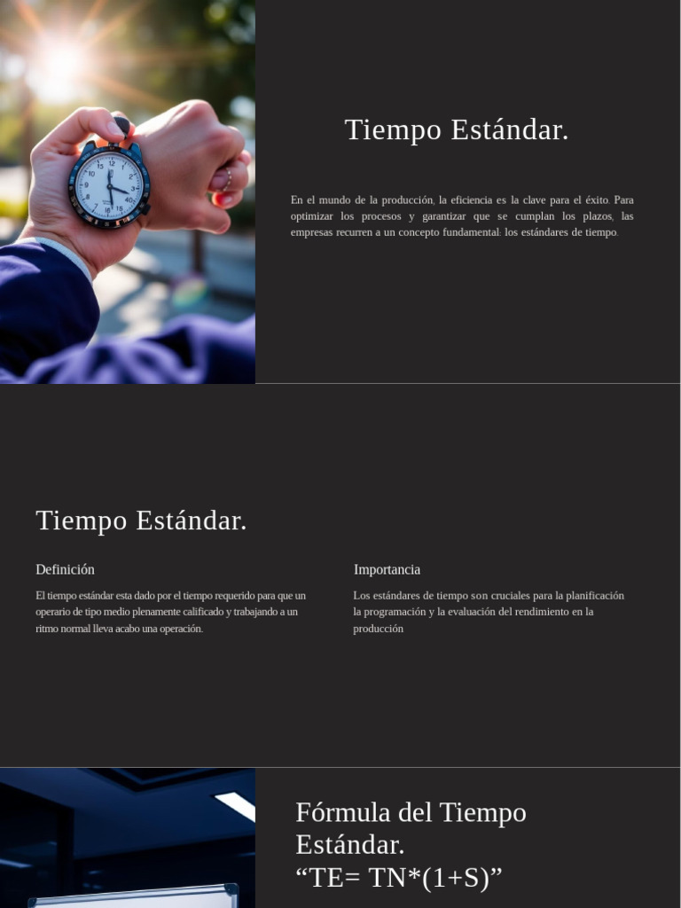 Cálculo y Fórmula del Tiempo Estándar | PDF | Planificación