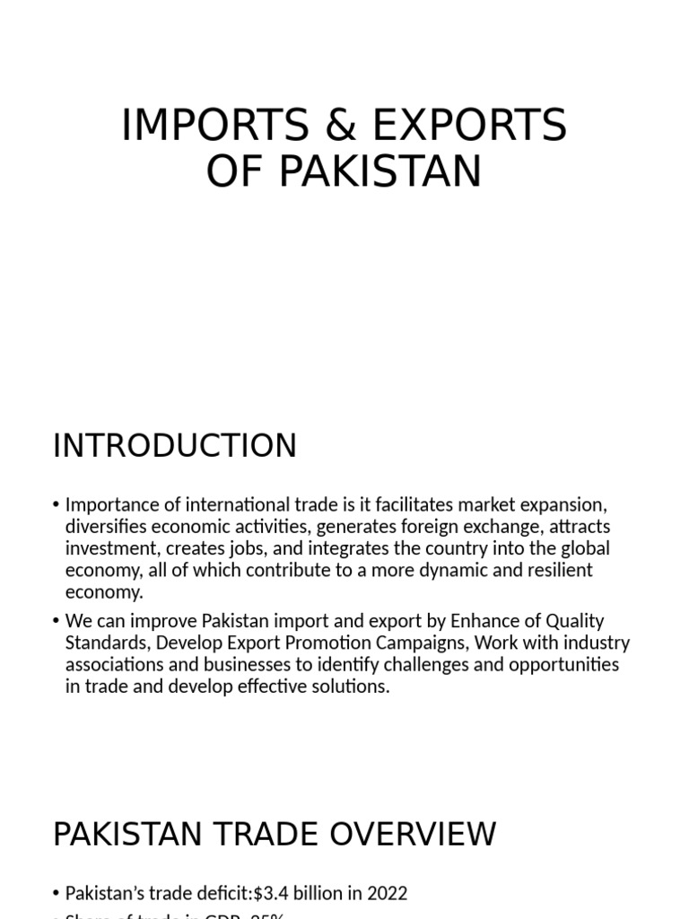 Pakistan's Trade: Imports, Exports, Challenges | PDF | Exports | Trade