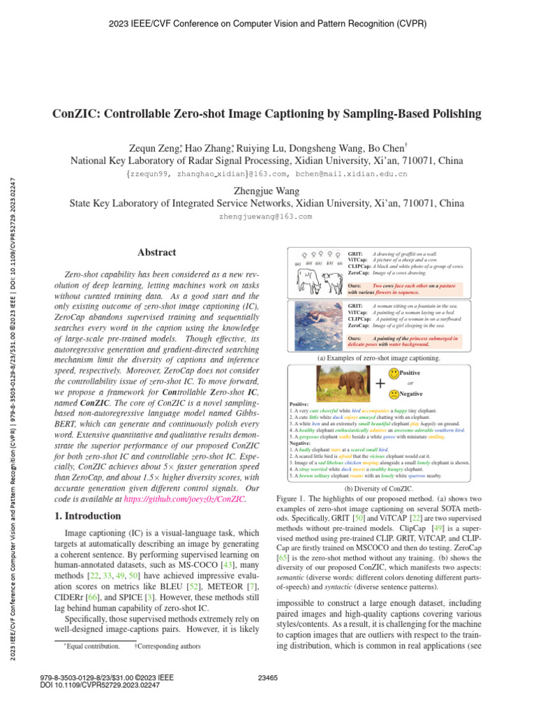 2023 ConZIC - Controllable Zero-Shot Image Captioning by Sampling-Based Polishing | PDF ...