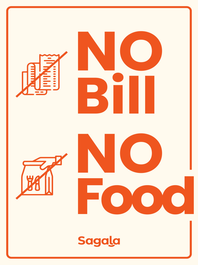 No Bill No Food A4 | PDF
